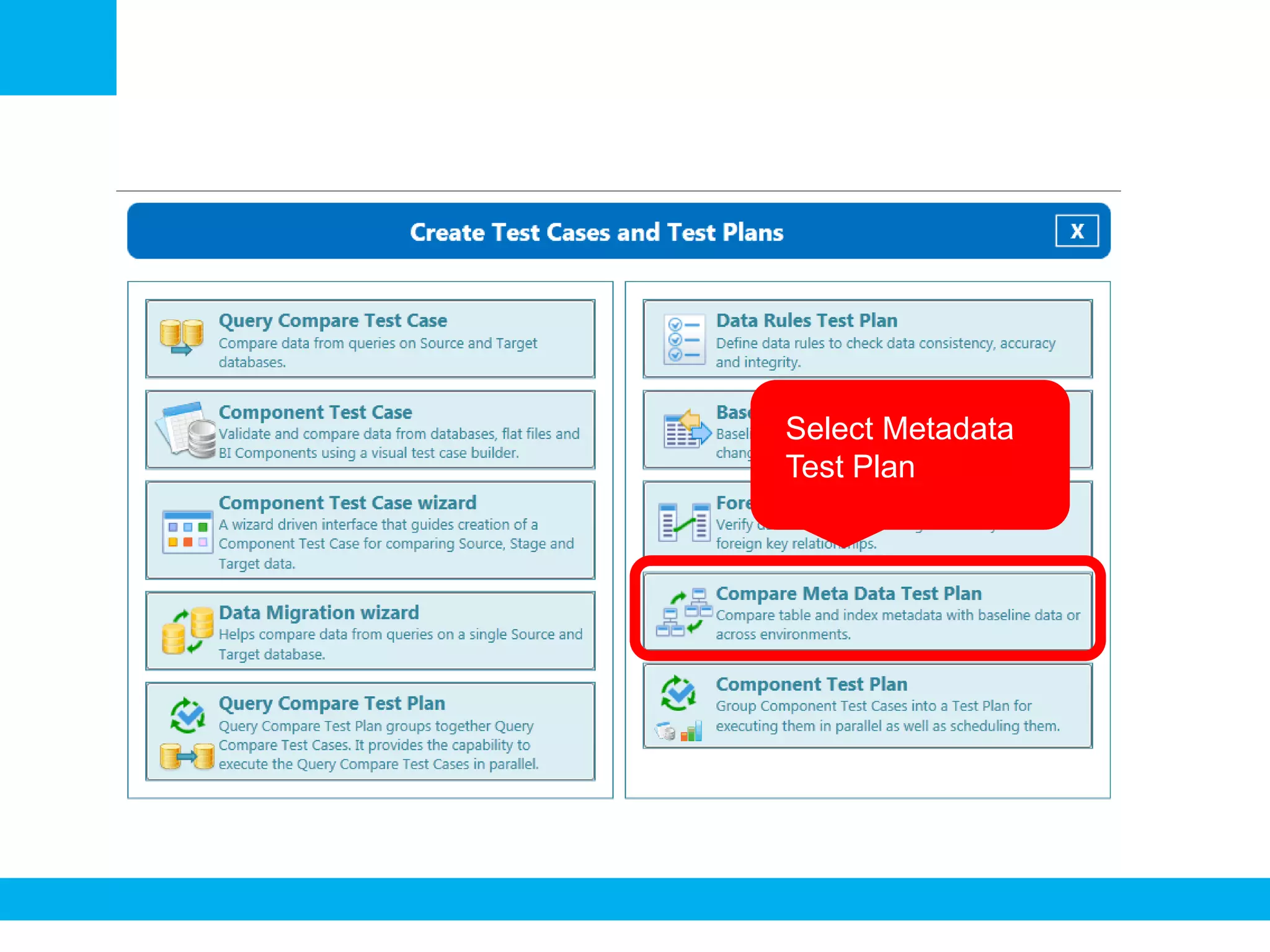 ETL Validator: Metadata Comparison Test Plan | PPTX