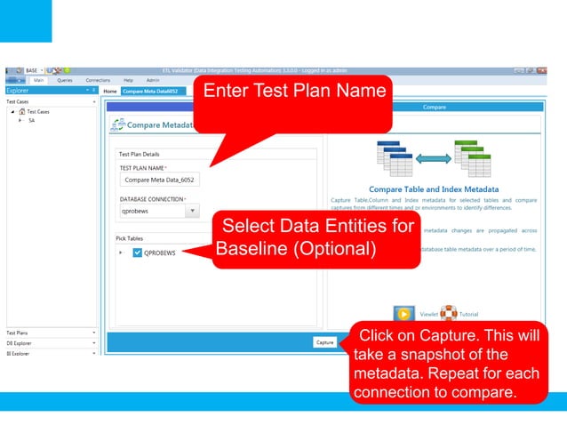 ETL Validator: Metadata Comparison Test Plan | PPTX | Technology ...