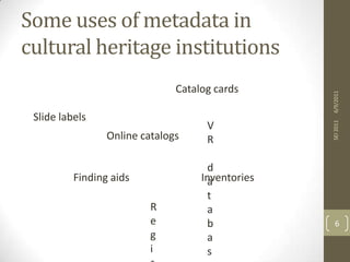 Metadata for Visual Resources | PPT