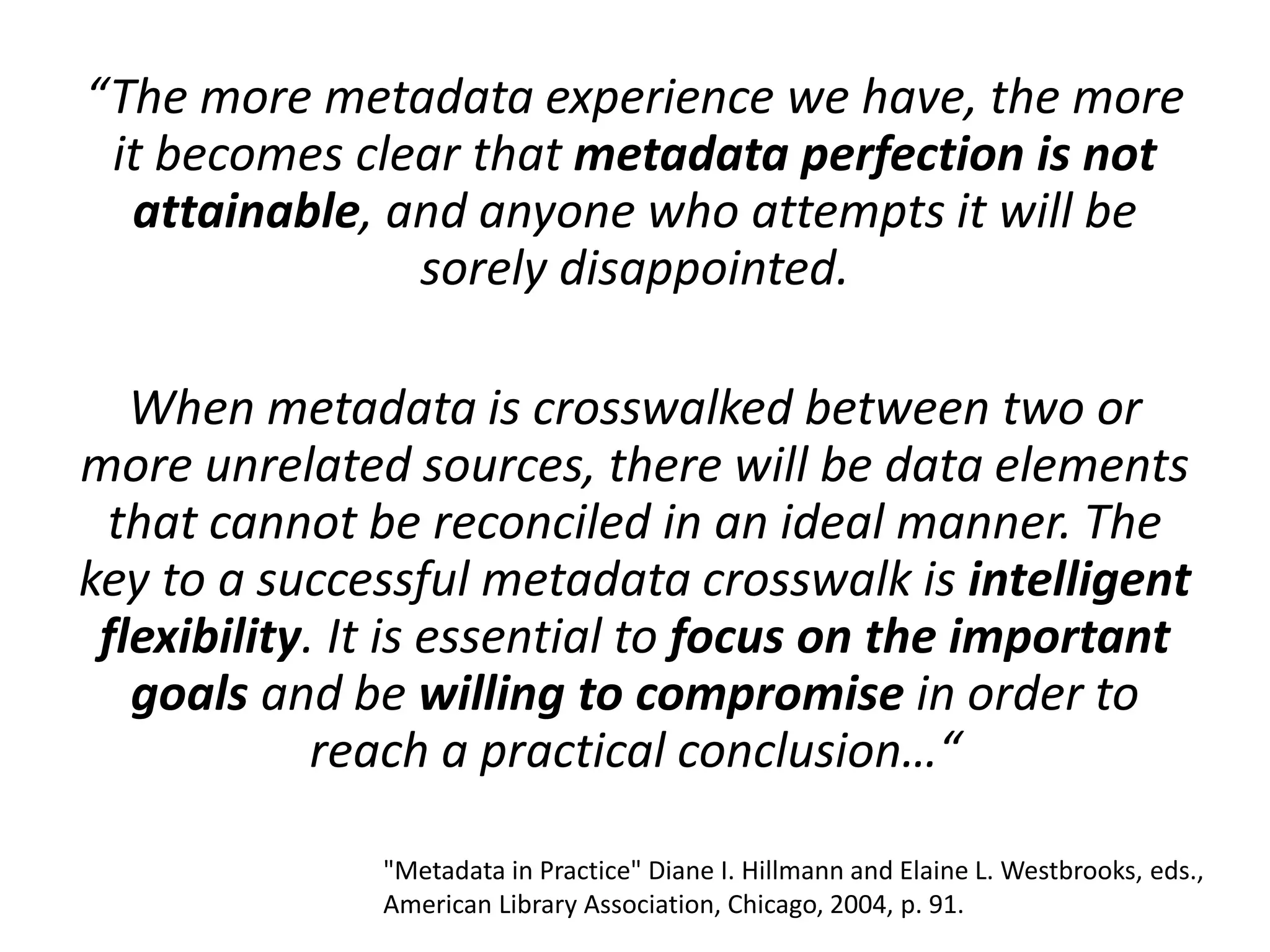 Metadata Mapping & Crosswalks | PPTX