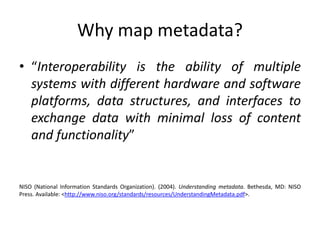 Metadata Mapping & Crosswalks | PPT