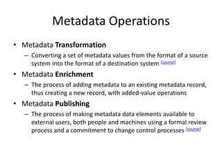 Metadata Mapping & Crosswalks | PPT
