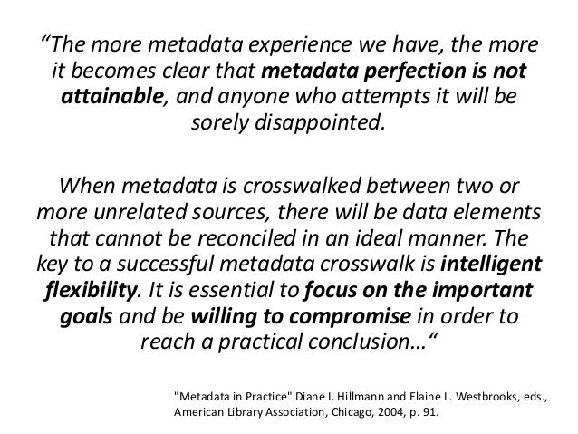 Metadata Mapping & Crosswalks
