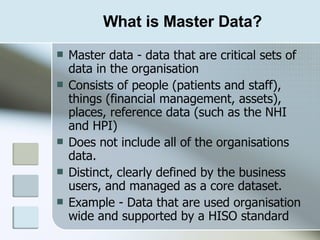 Metadata Repositories in Health Care - Master Data Management Approach ...