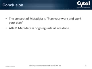 Metadata and ADaM | PPTX | Computer Software and Applications | Computing