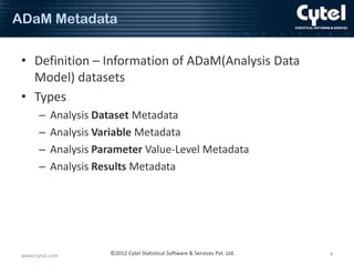 Metadata and ADaM | PPTX | Computer Software and Applications | Computing