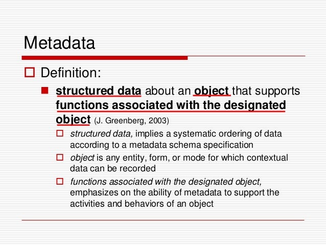 Metadata & controlled vocabulary Metadata & controlled vocabulary