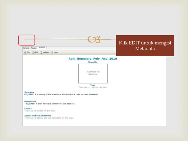 Metadata Dalam GIS | PPSX