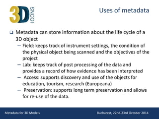 Metadata for 3D models, Sheena Bassett | PDF