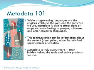 Metadata an overview | PPT