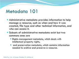 Metadata an overview | PPT