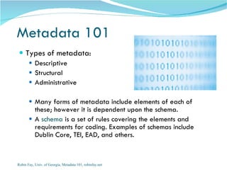 Metadata an overview | PPT