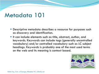 Metadata an overview | PPT