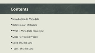 Metadata harvesting Tools | PPT
