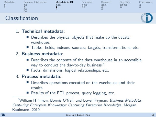 Metadata in Business Intelligence