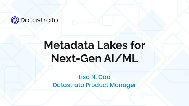 Metadata Lakes for Next-Gen AI/ML - Datastrato | PPT