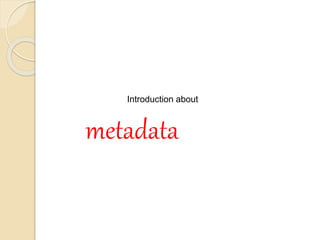 Metadata ppt | PPTX