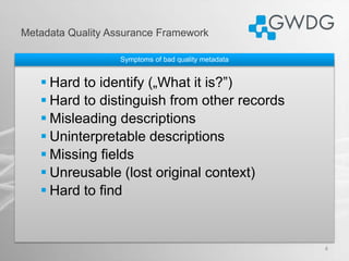 Metadata Quality Assurance | PPT