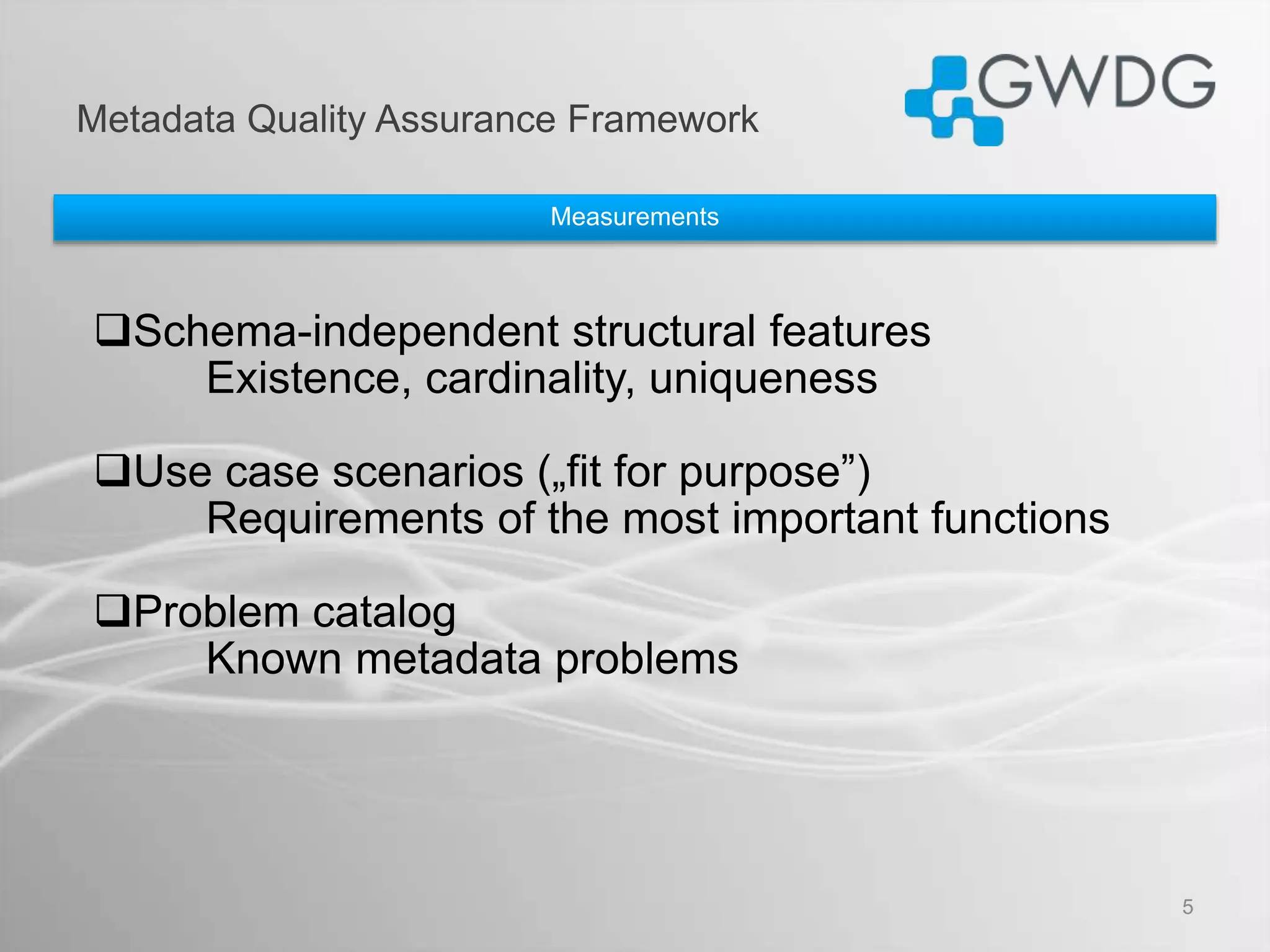Metadata Quality Assurance Part II. The implementation begins | PPT