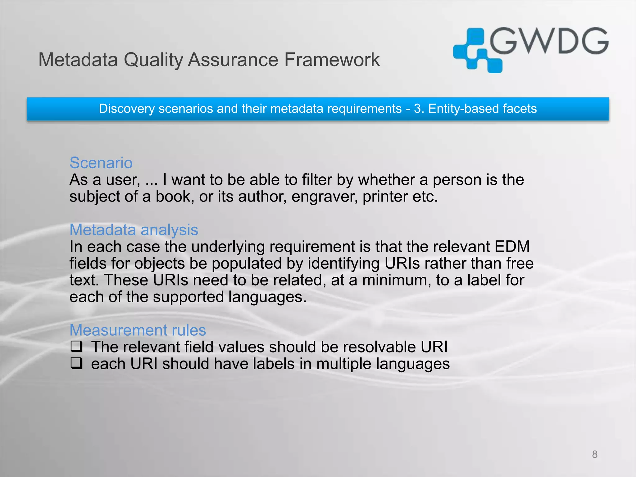 Metadata Quality Assurance Part II. The implementation begins | PPT