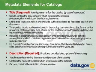 Meta Data and Quality of Data for OGD Platform India | PPTX