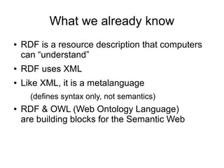 RDF and the Semantic Web -- Joanna Pszenicyn | PPT
