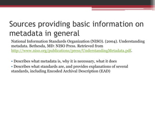 Metadata standards | PPT
