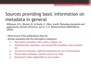 Metadata standards | PPT