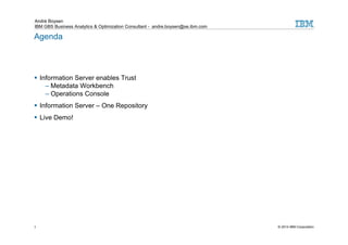 Meta data workbench and operations console live demo and presentation | PPT