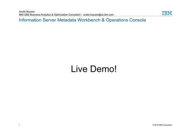Meta data workbench and operations console live demo and presentation | PPT