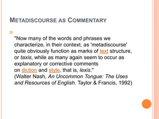 Metadiscourse | PPTX