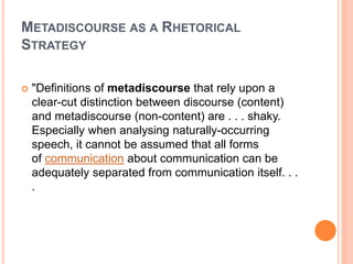 Metadiscourse | PPTX