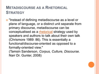 Metadiscourse | PPTX
