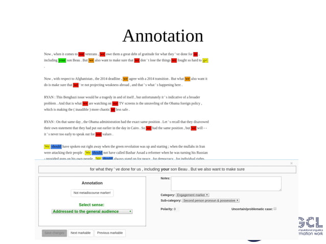 Presentation of the metadiscourse annotator | PDF
