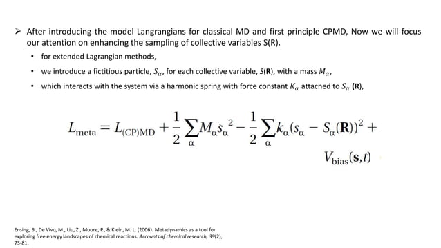 Metadynamics | PPTX | Chemistry | Science