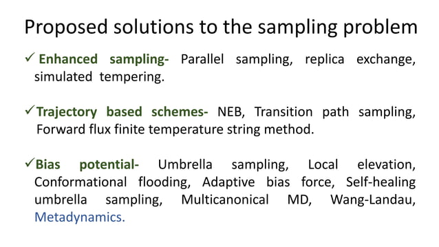 Metadynamics | PPTX | Chemistry | Science