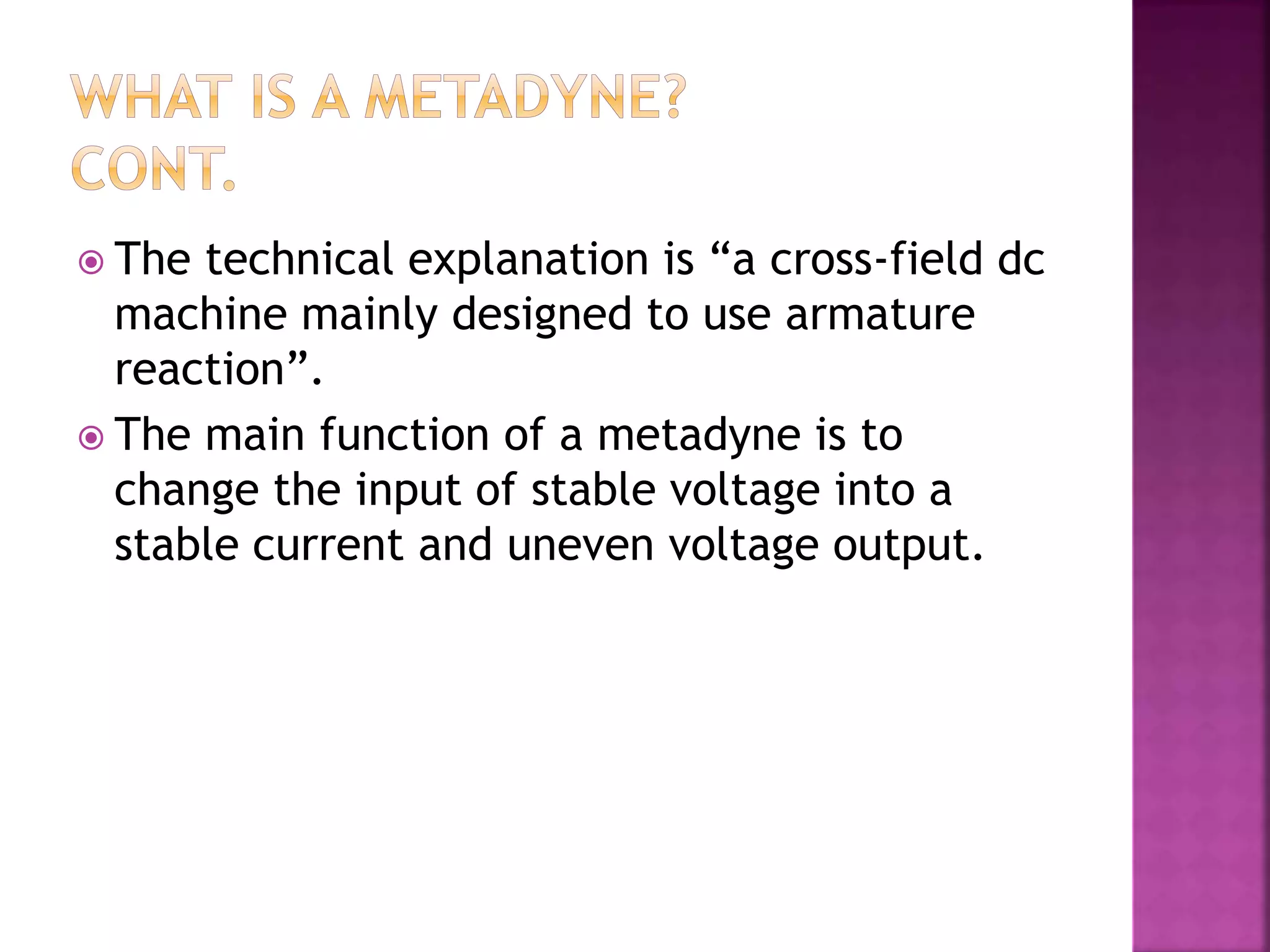 Metadyne control | PPTX