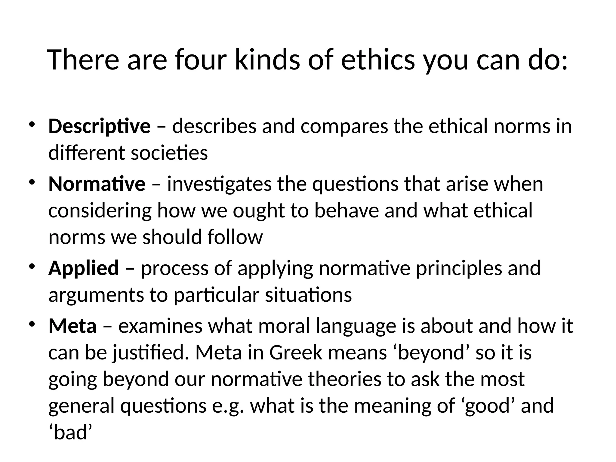 meta ethics its types and its different branches | PPT
