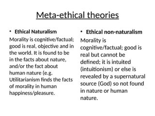 meta ethics its types and its different branches | PPT