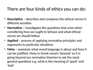 meta ethics its types and its different branches | PPT
