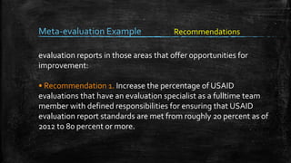 Meta Evaluation | PPTX | Educational Assessment | Education