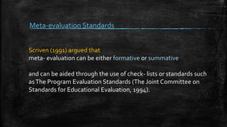 Meta Evaluation | PPTX | Educational Assessment | Education
