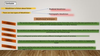 Metafiction in Coetzee's Foe | PPTX