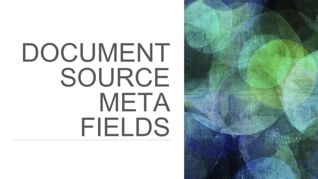 Elasticsearch Meta Fields | PPT