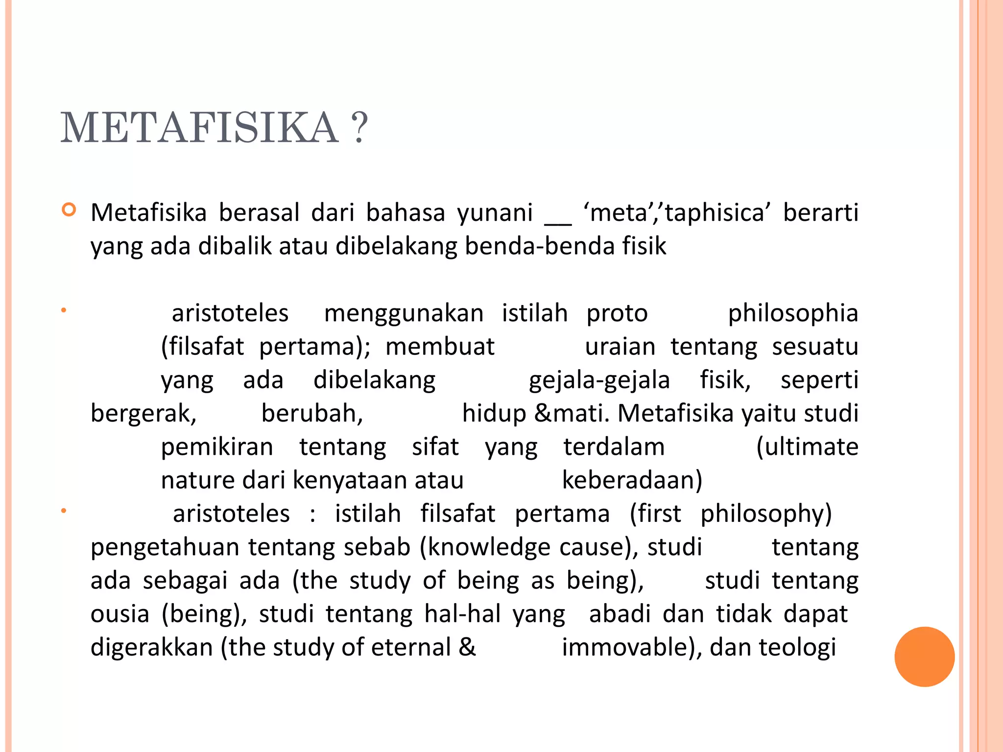 Metafisika | PPT