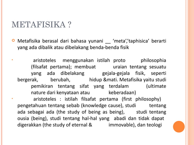 Metafisika | PPT