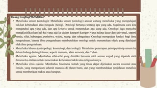 METAFISIKA FILSAFAT.pptx filsafat ilmu dan metafisika | PPTX