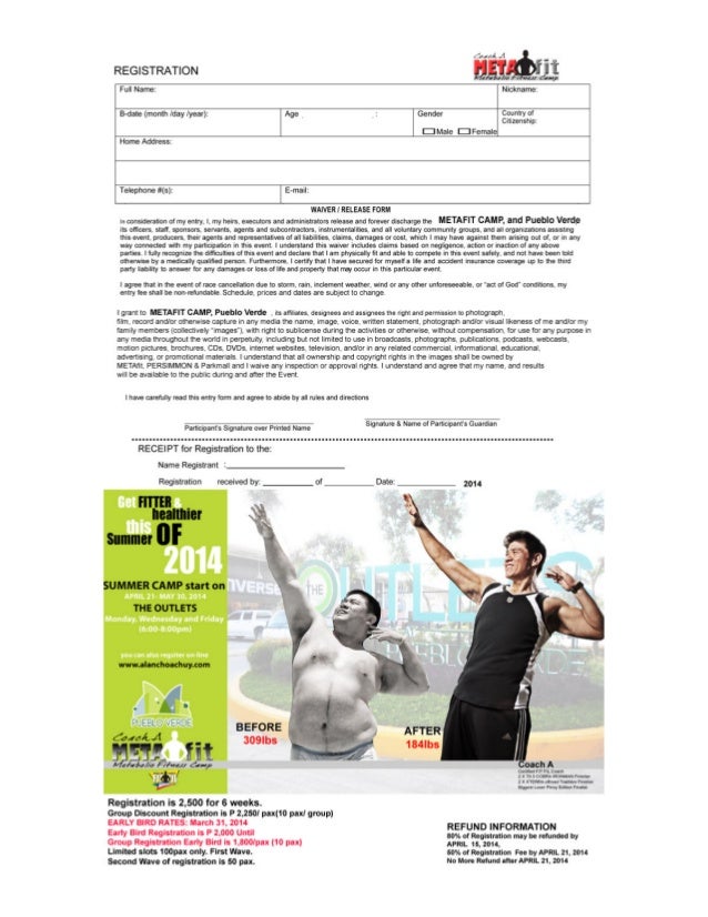 METAFIT Cebu Fitness Boot Camp Registration Form METAFIT Cebu Fitness Boot Camp Registration Form