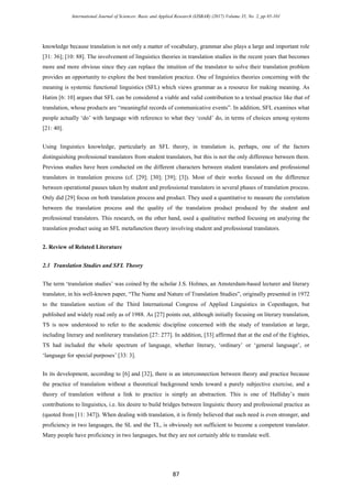 Metafunctional shifts in the Translation of Student and Professional Translators | PDF