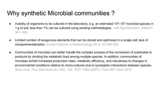 Synthetic microbial communities : Microbial consortia engineering | PDF